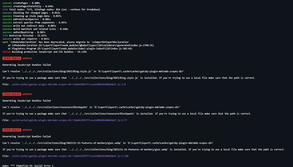 Getting error while using 'make build' command - Community - Layer5 ... Getting error while using 'make build' command - Community - Layer5 ...