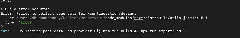 Build Error while running 'make ui-build' command - Meshery - Layer5 ... Build Error while running 'make ui-build' command - Meshery - Layer5 ...